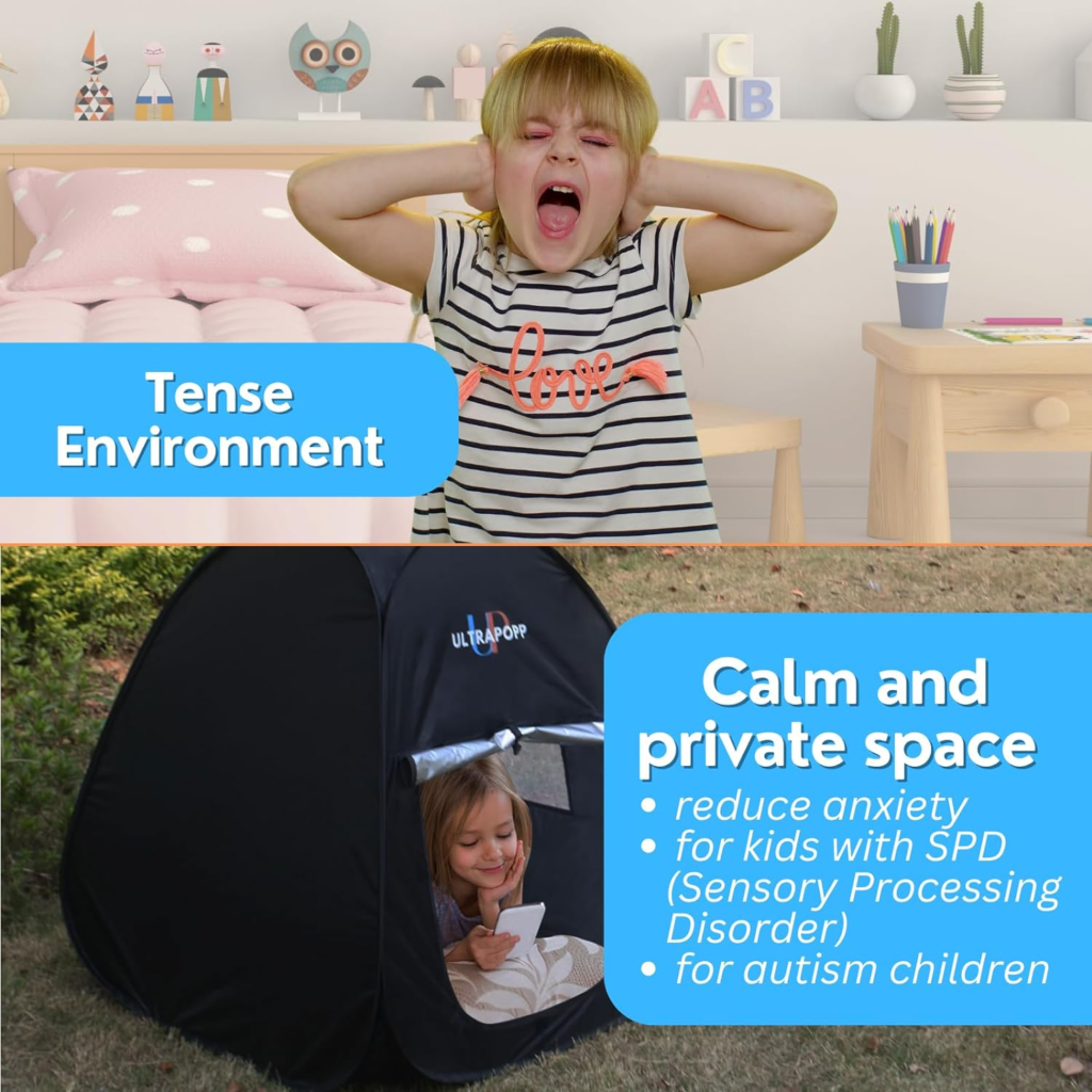 ULTRAPOPP Sensory Tent for Kids, Pop up Blackout Play Tents for Autism ...